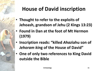 Recent Archaeological Findings In The Holy Land | PPT