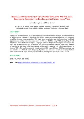 Recent articles published in VLSI design & Communication Systems | PDF