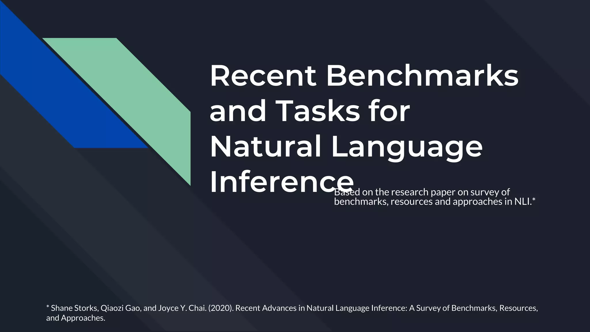Recent benchmarks for natural language inference | PPTX