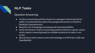 Recent benchmarks for natural language inference | PPTX
