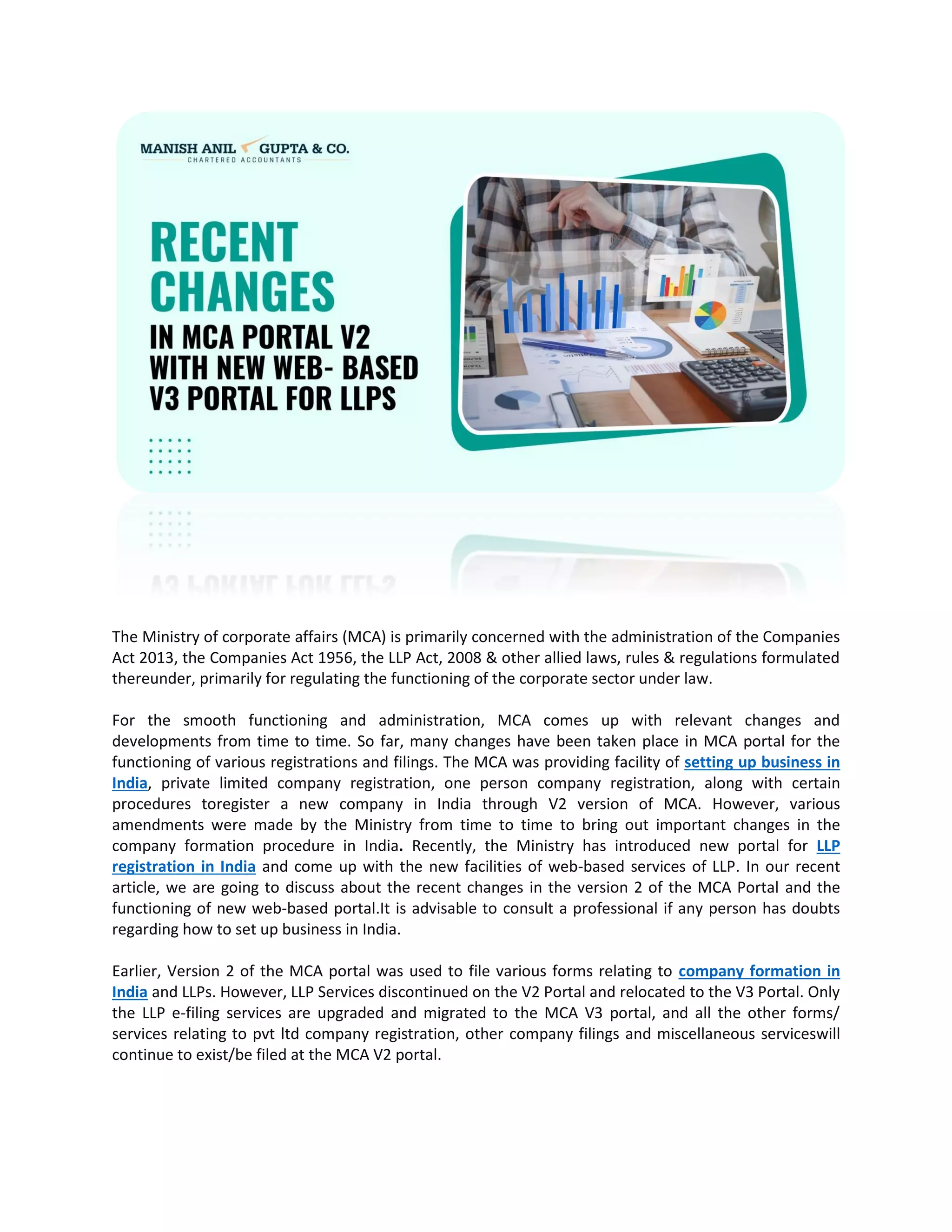 Recent Changes in MCA portal V2 with New Web- Based V3 Portal for LLPs | PDF