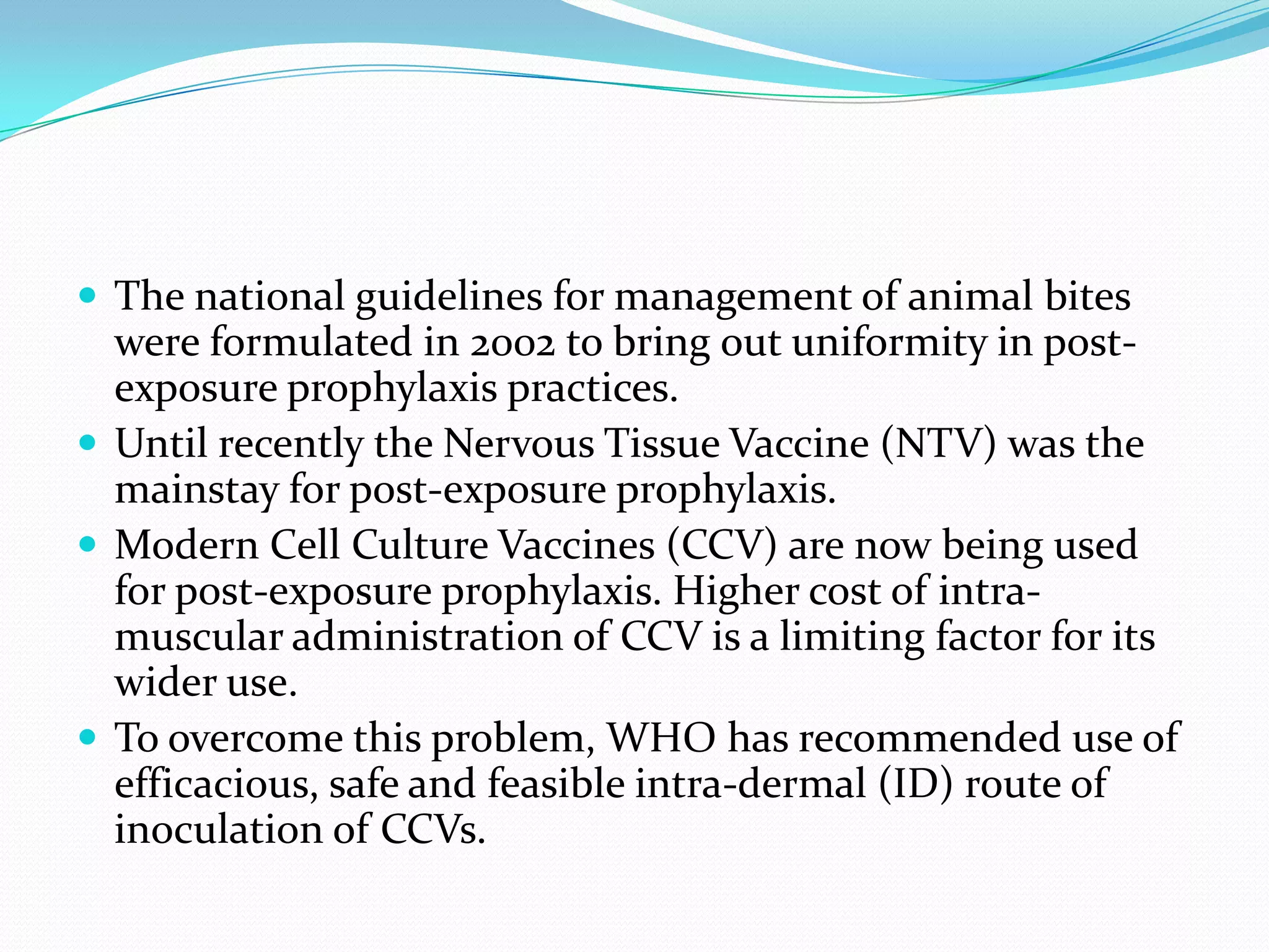 National Guidelines for Rabies Prophylaxis in India | PPTX