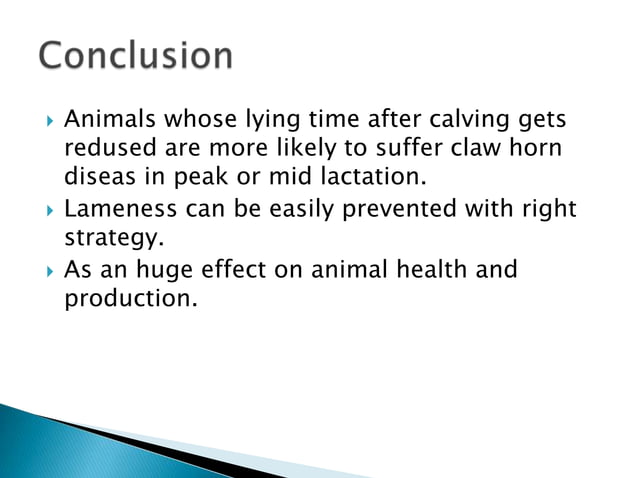 Foot Lameness in Cattle | PPT