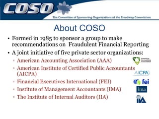 Recent COSO Internal Control and Risk Management Developments | PPTX