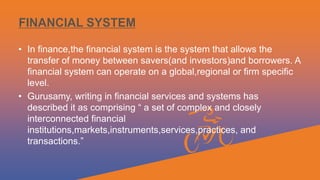 Recent development in Indian financial system | PPTX