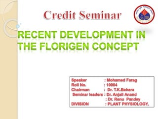 Recent development in florigen concept | PPTX