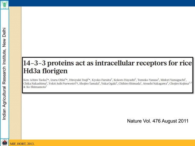 Recent development in florigen concept | PPTX | Biological Sciences ...