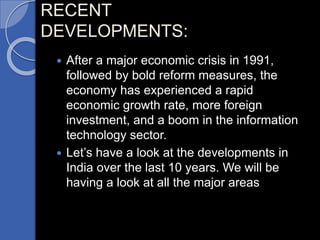 Recent development in indian economy | PPTX