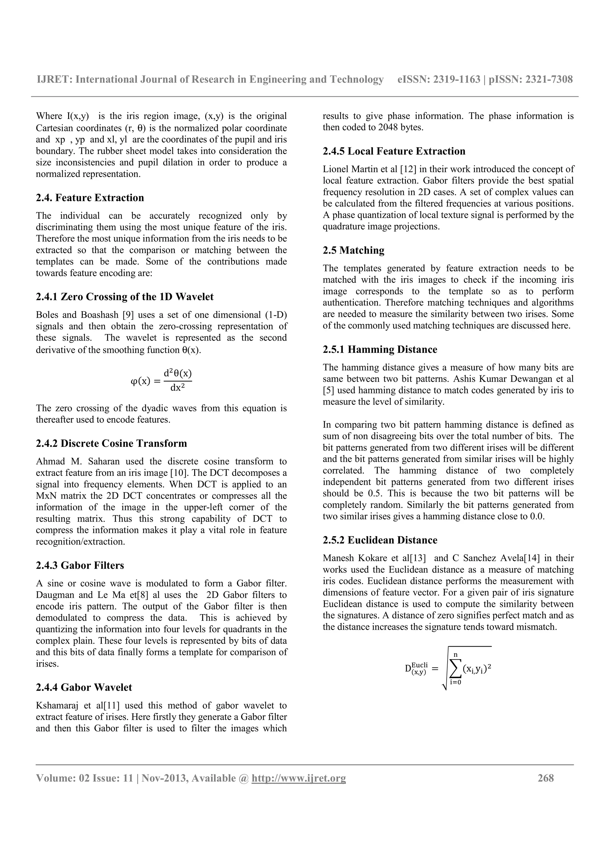 Recent Developments In Iris Based Biometric Pdf Technology And Computing