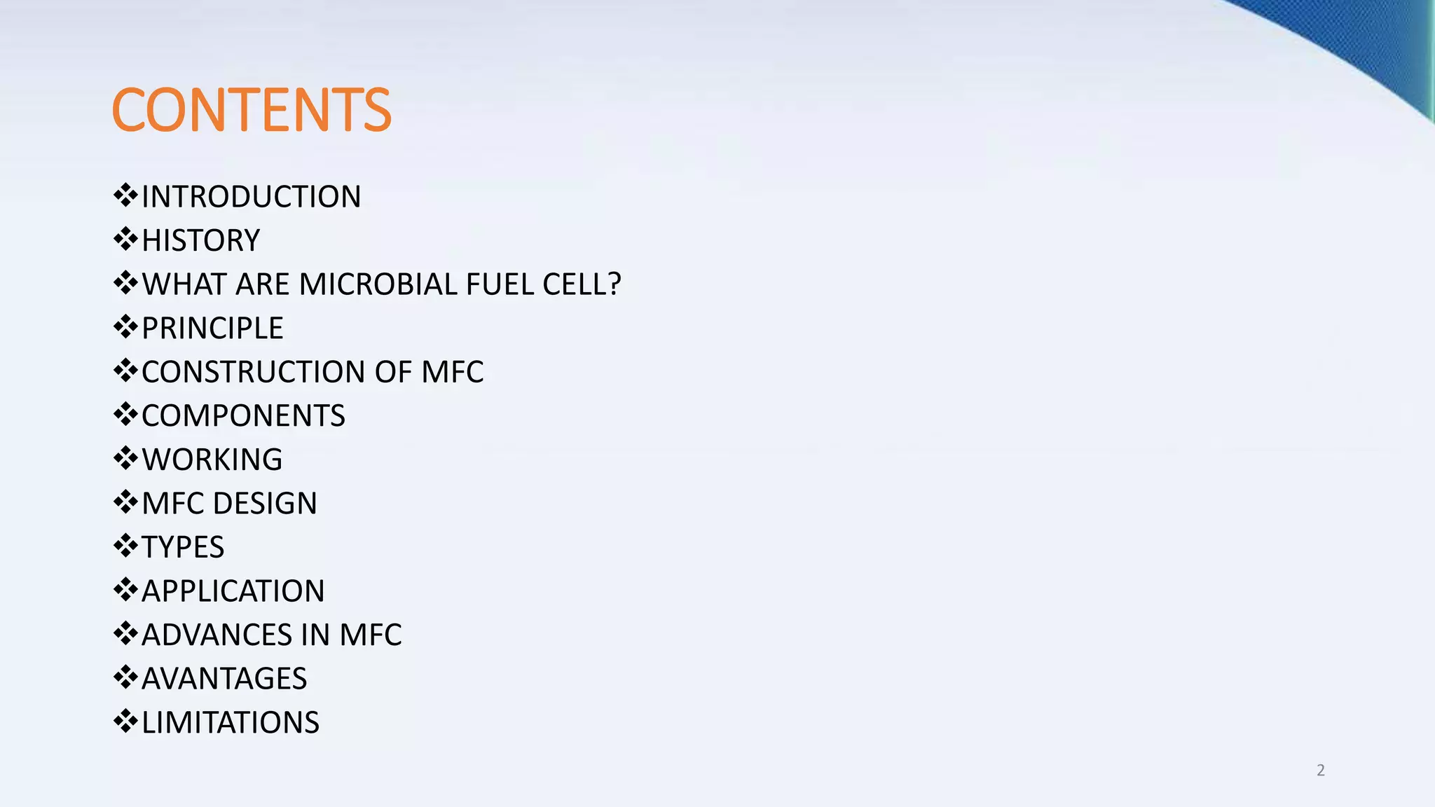Recent developments in microbial fuel cell | PPTX