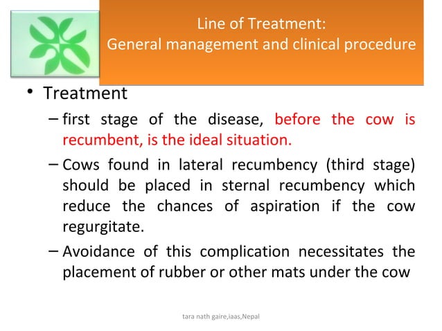 Recent diagnosis and treatment of milk fever in | PPT