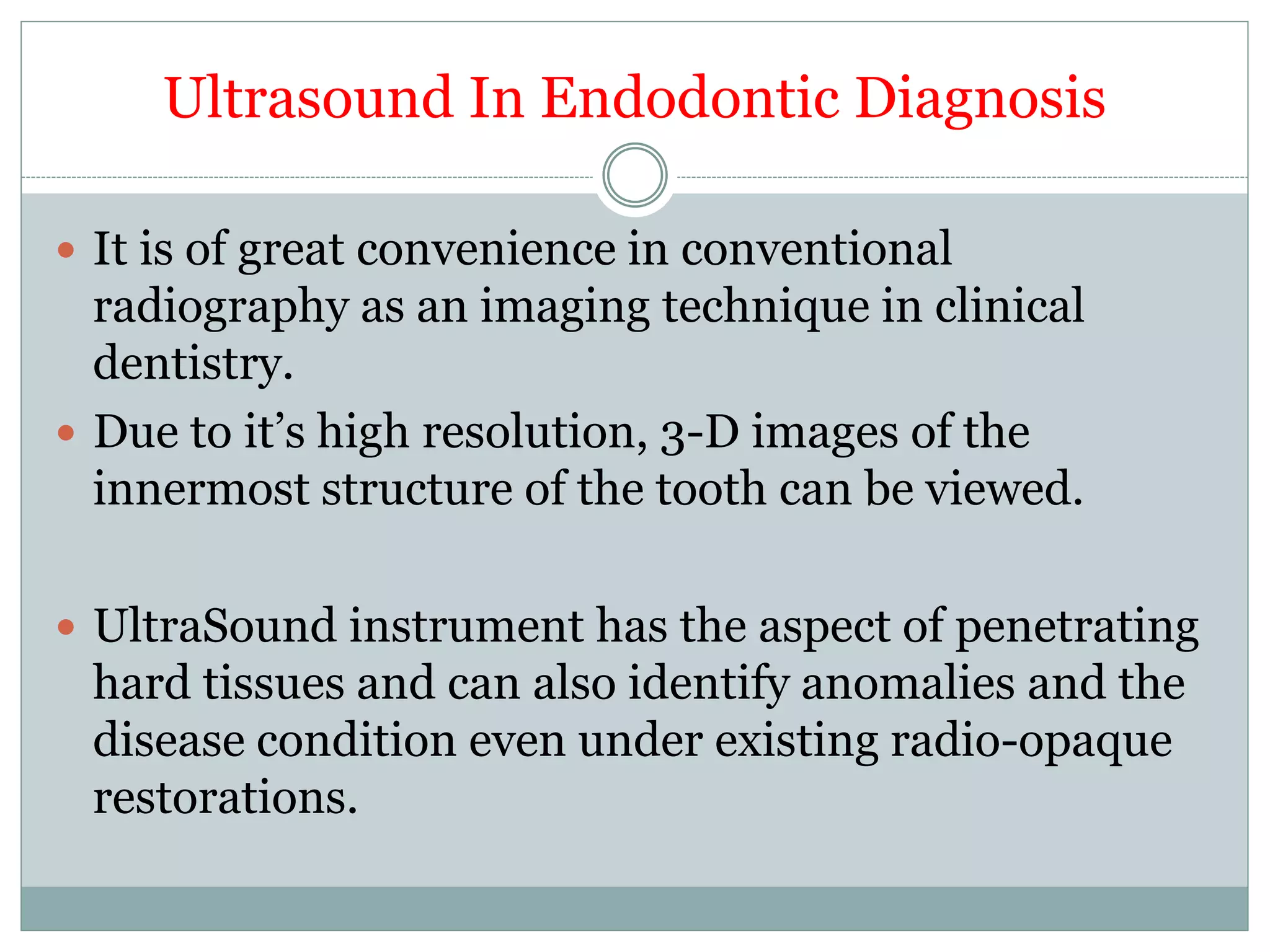 Recent diagnostic aids in endodontics | PPTX