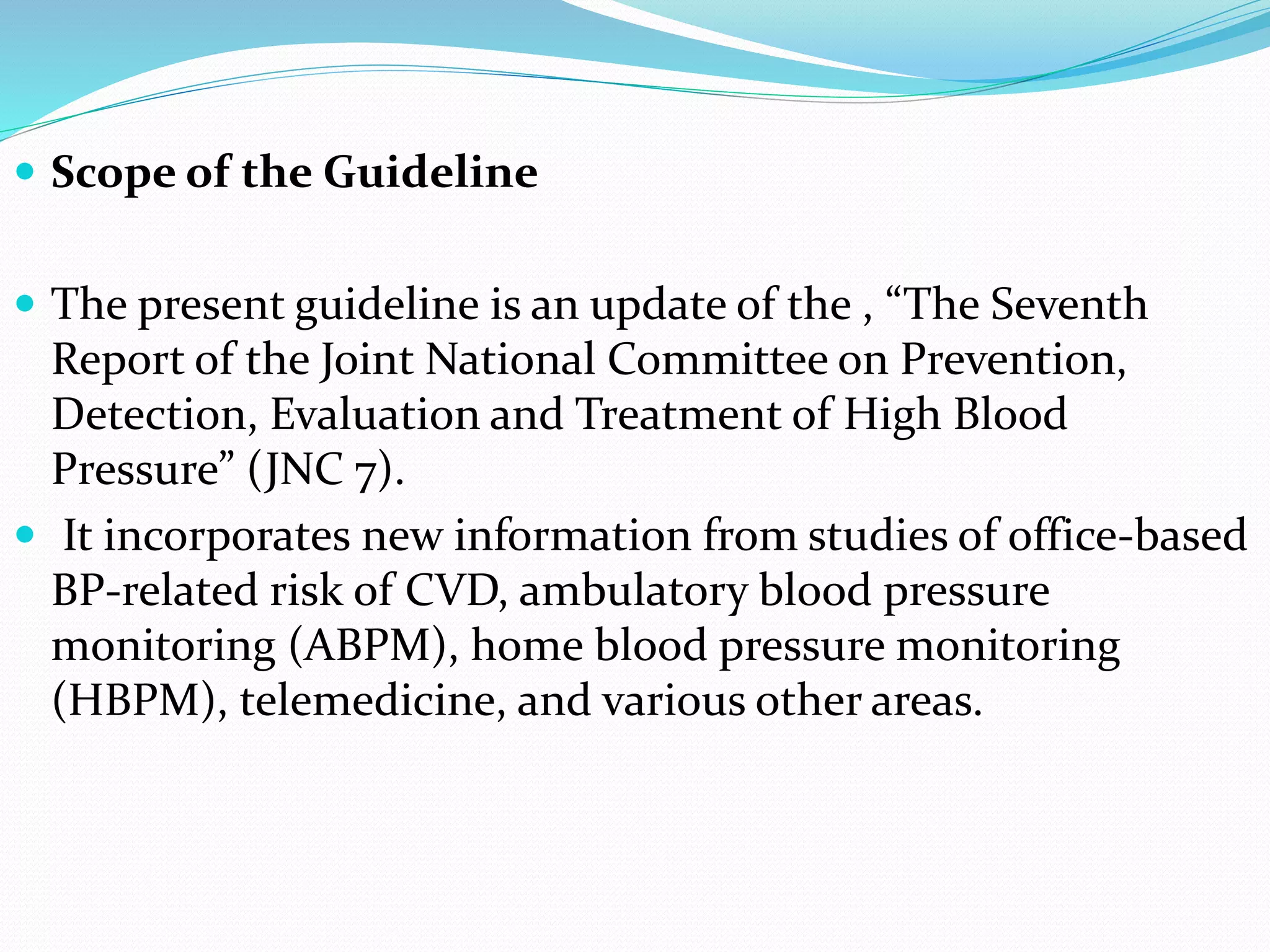 Recent guideline for the Prevention, Detection, Evaluation, and ...