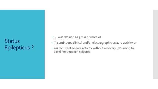 Recent guidelines for management of status epilepticus | PDF