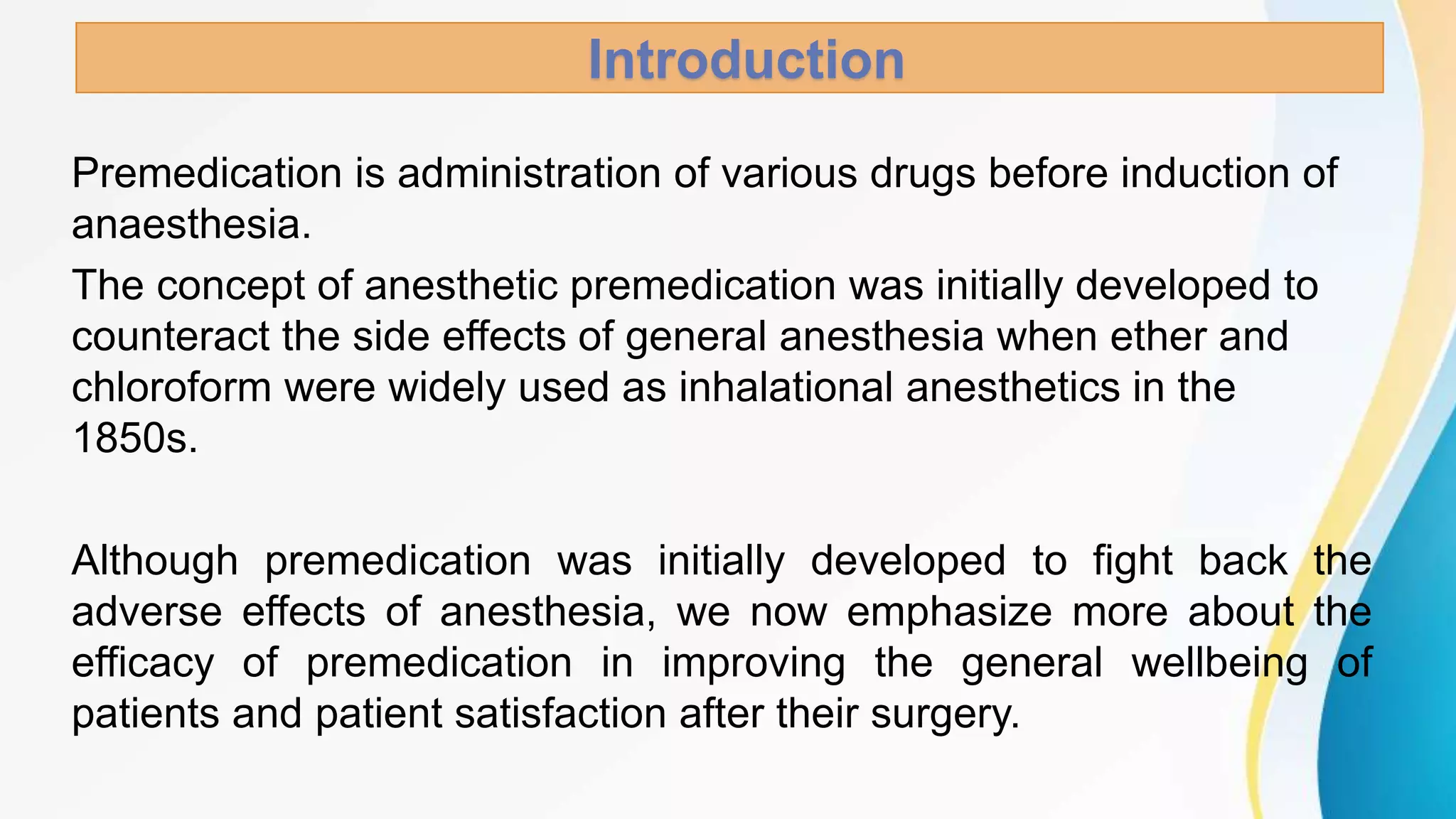 current practice of premedications | PPTX