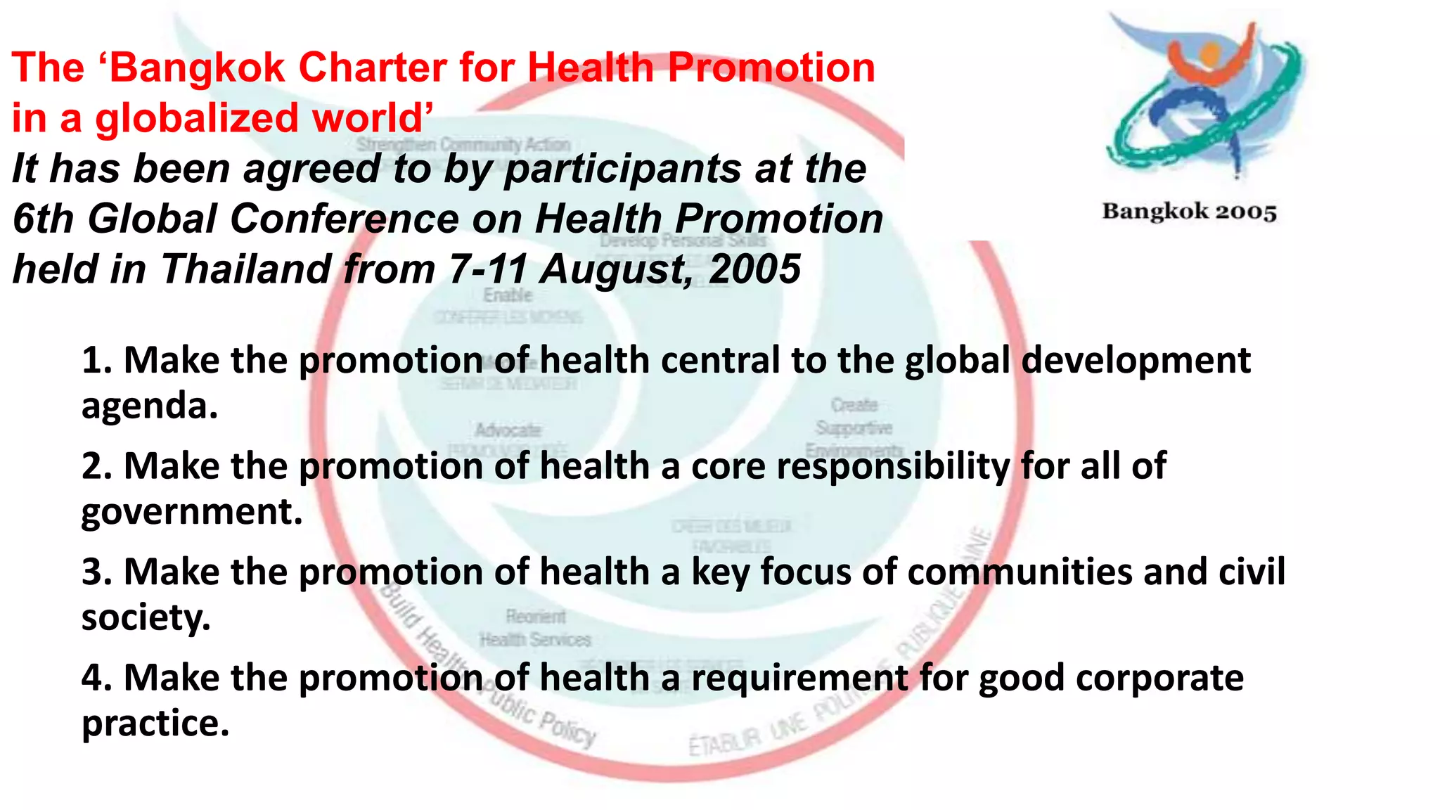 Recent health promotion global declaration | PPTX