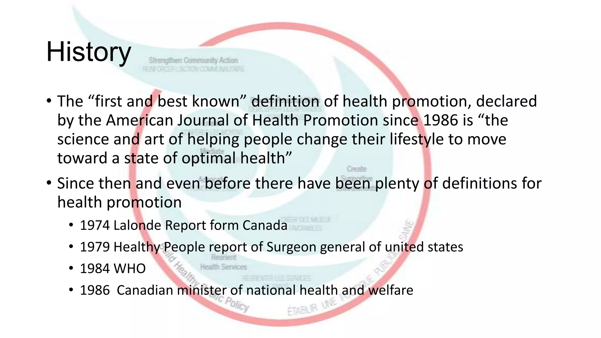 Recent health promotion global declaration | PPTX