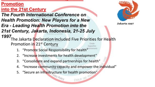 Recent health promotion global declaration | PPTX | Medical Health