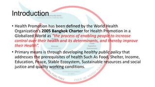Recent health promotion global declaration | PPTX