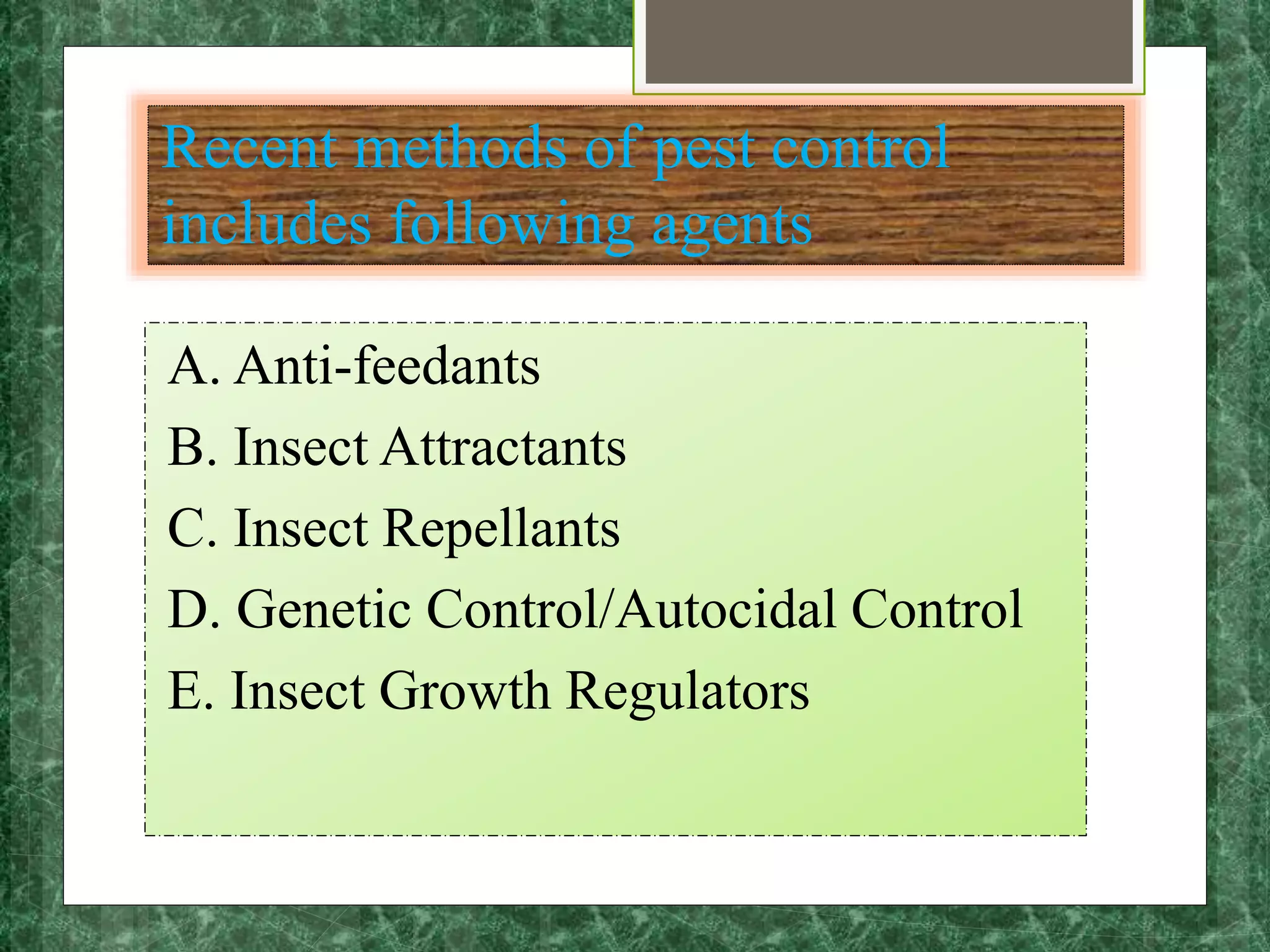 Recent metods of pest control | PPTX