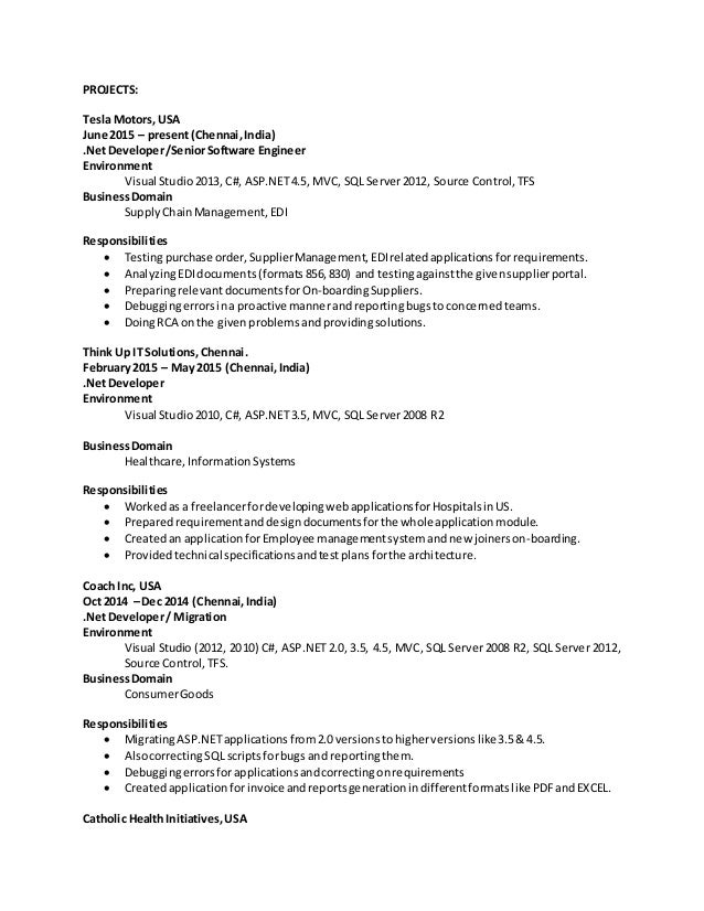 Recent resume