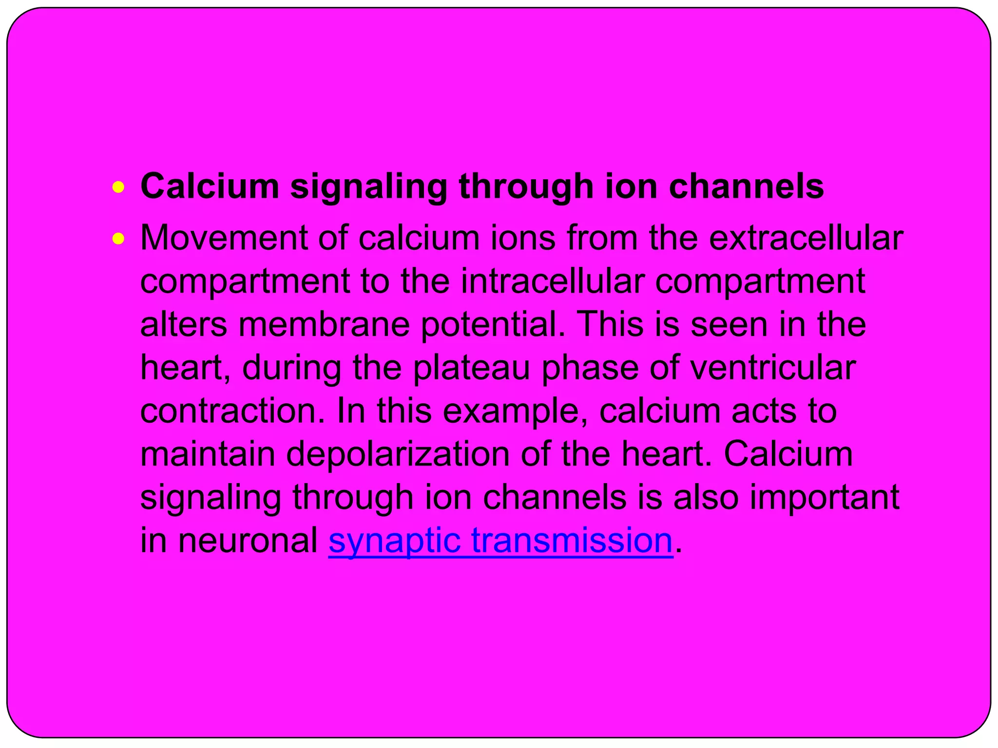 Recent role of calcium in cell signaling | PPTX