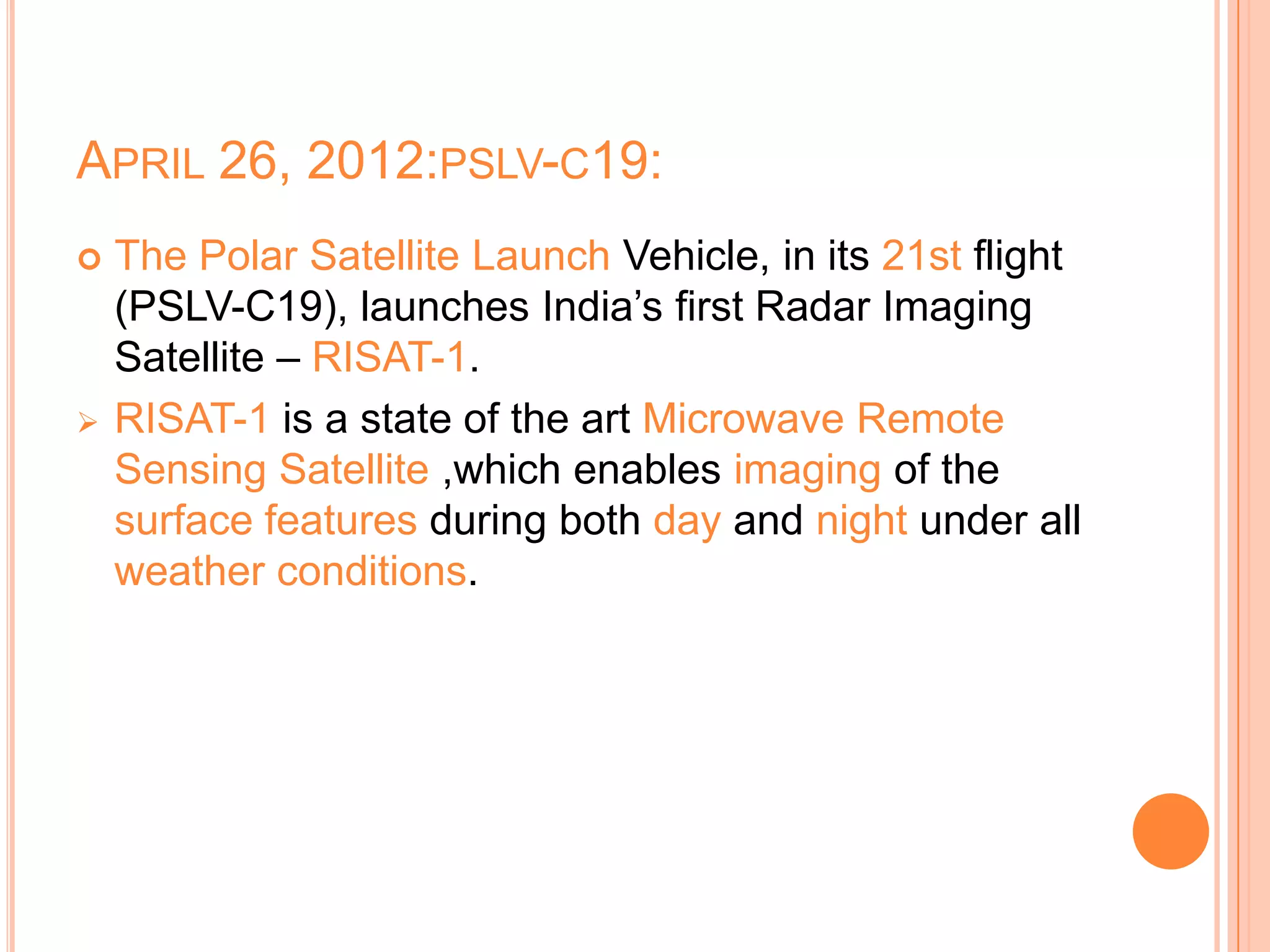Recent space achievements of india | PPTX