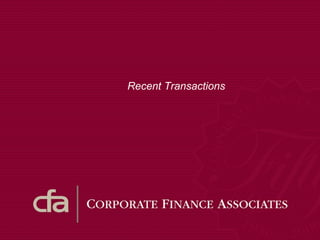 Recent Transactions | PPT