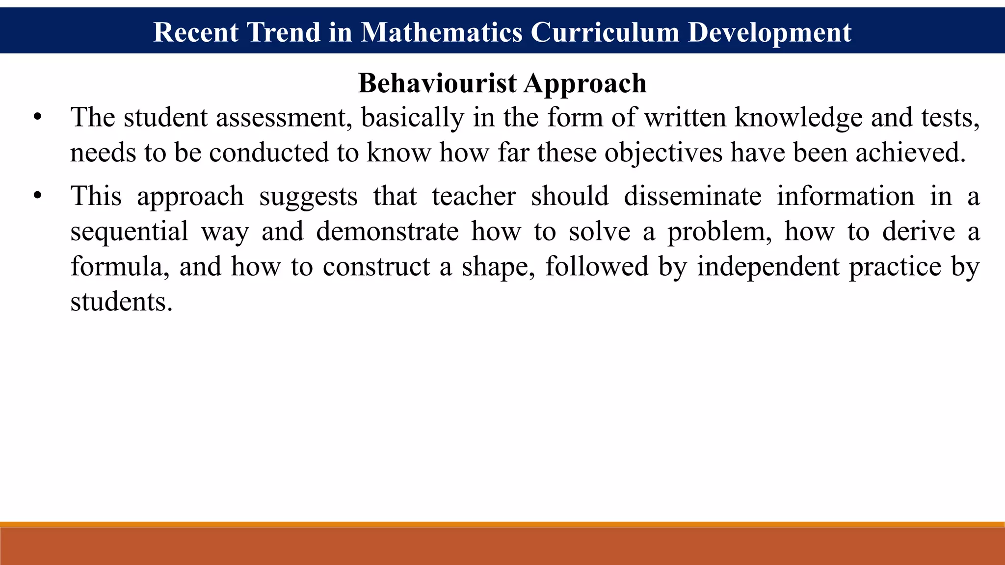 Recent Trend in Mathematics Curriculum Development | PPTX