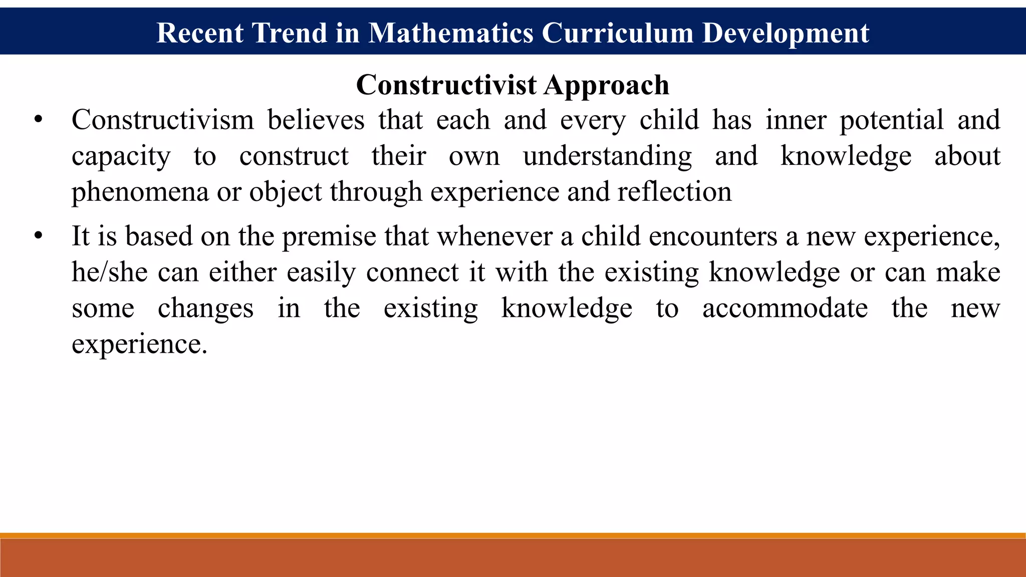 Recent Trend in Mathematics Curriculum Development | PPTX