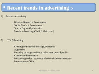 Recent Trends in Advertising | PPT | Marketing and Advertising | Business