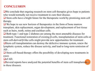 Recent trends in a treatment of diseases by using stem cells | PPT
