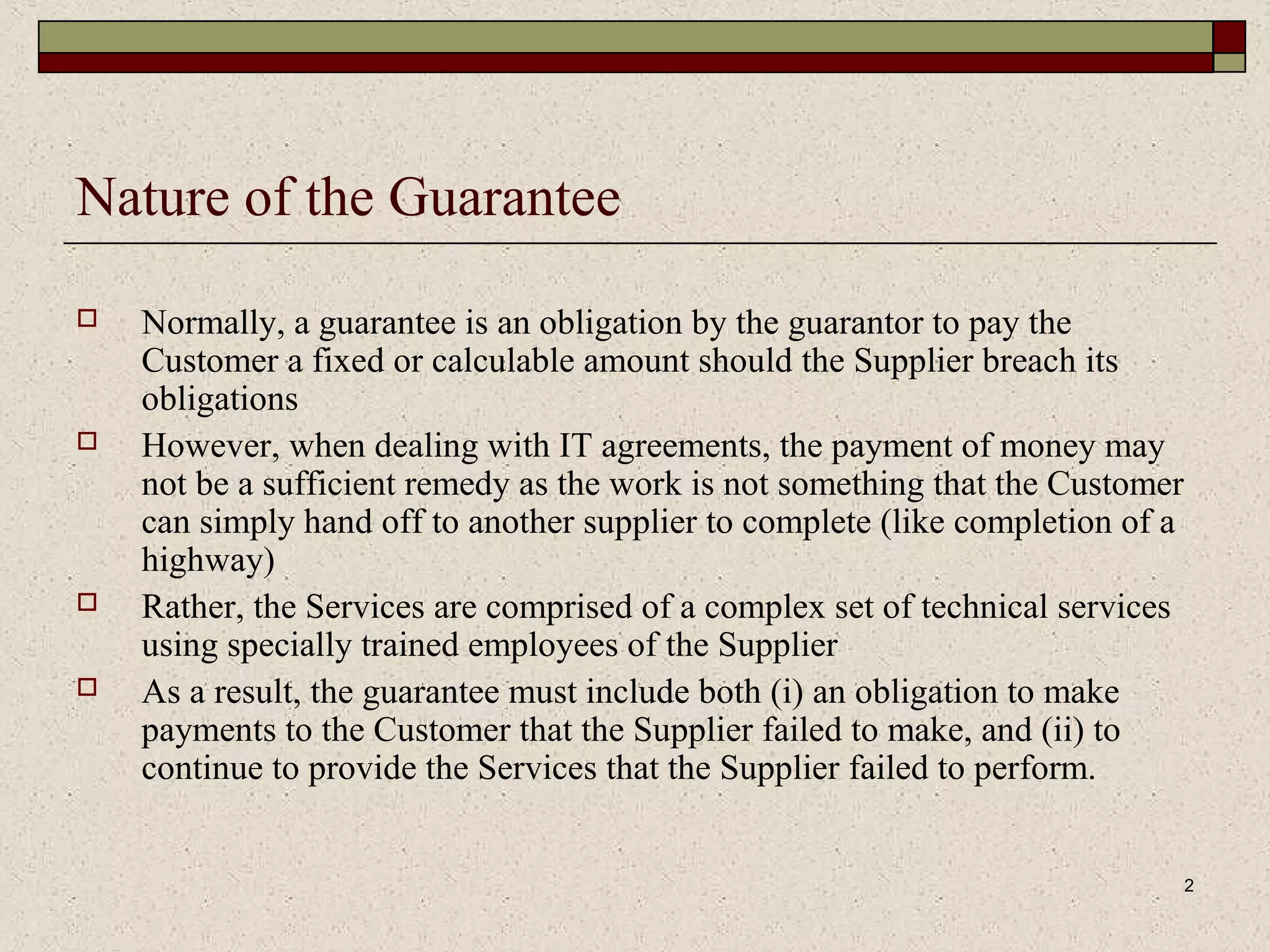 Recent Trends In Guarantees | PPT