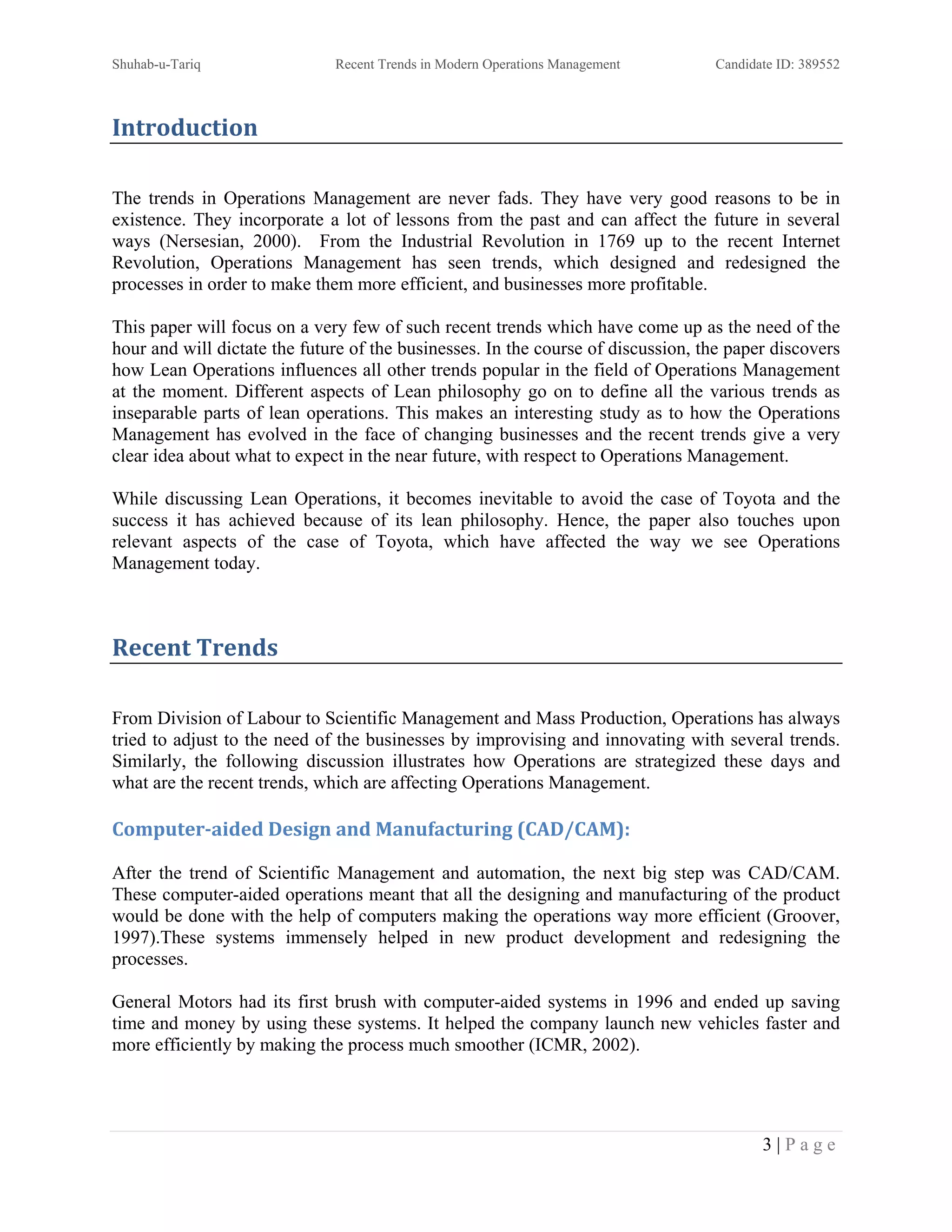 Recent Trends in Modern Operations Management | PDF