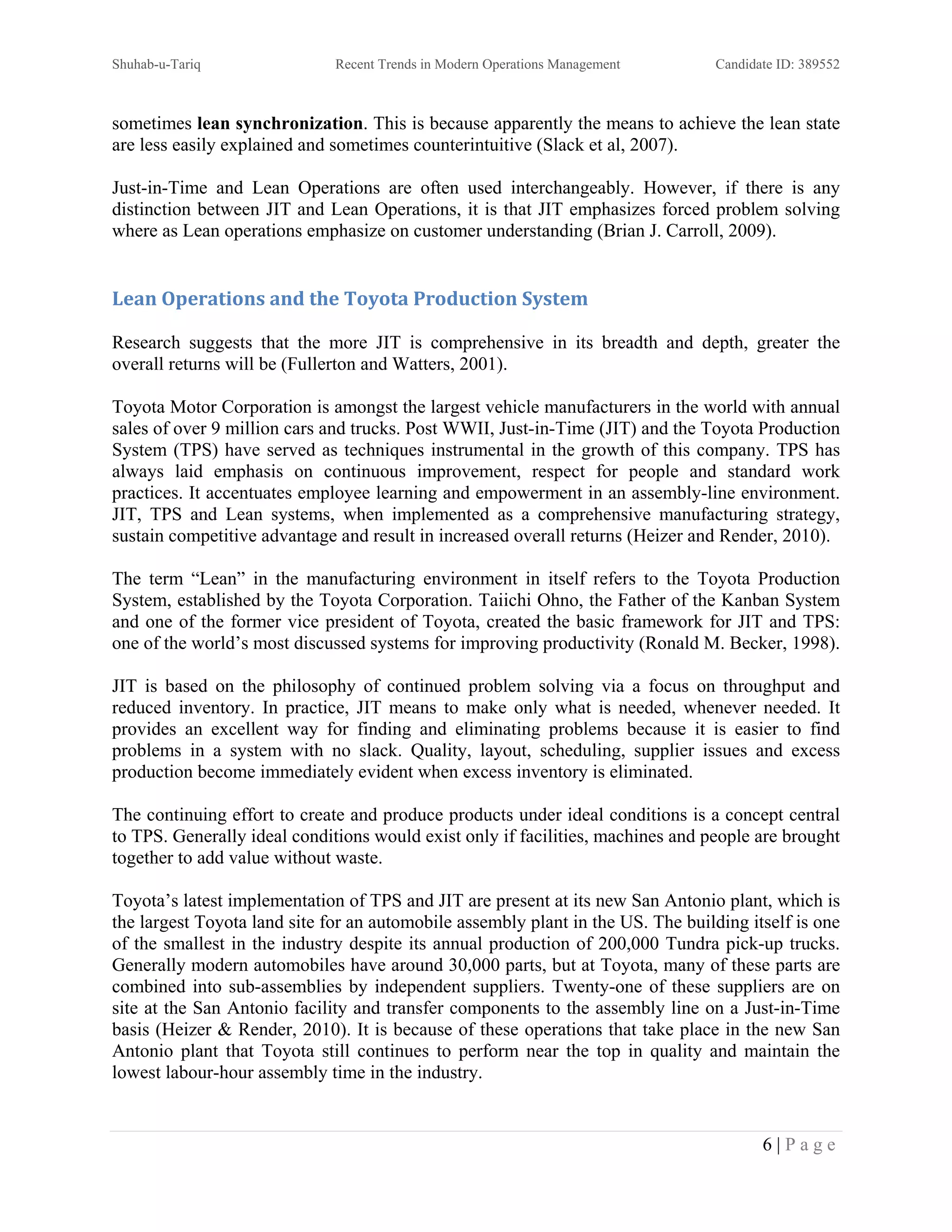 Recent Trends in Modern Operations Management | PDF