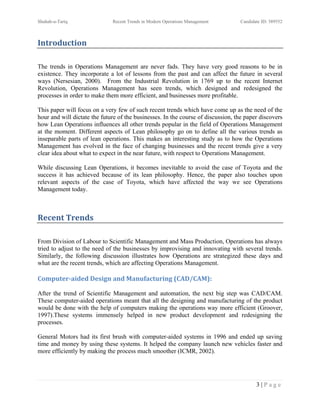 Recent Trends in Modern Operations Management | PDF