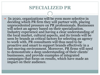 Recent trends in public relations in marketing | PPT