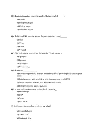 Recent Trends in Virology for B.Sc. and M.Sc. Students | DOCX