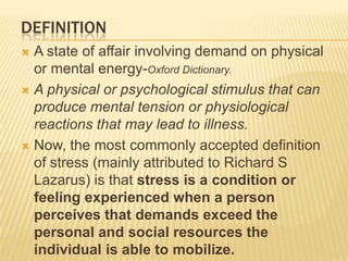 Recent understanding about stress | PPTX