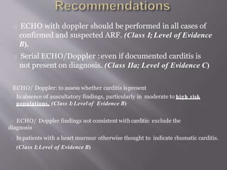 Recent update in acute rheumatic fever 2018 | PPT