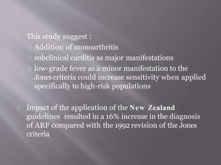 Recent update in acute rheumatic fever 2018 | PPT