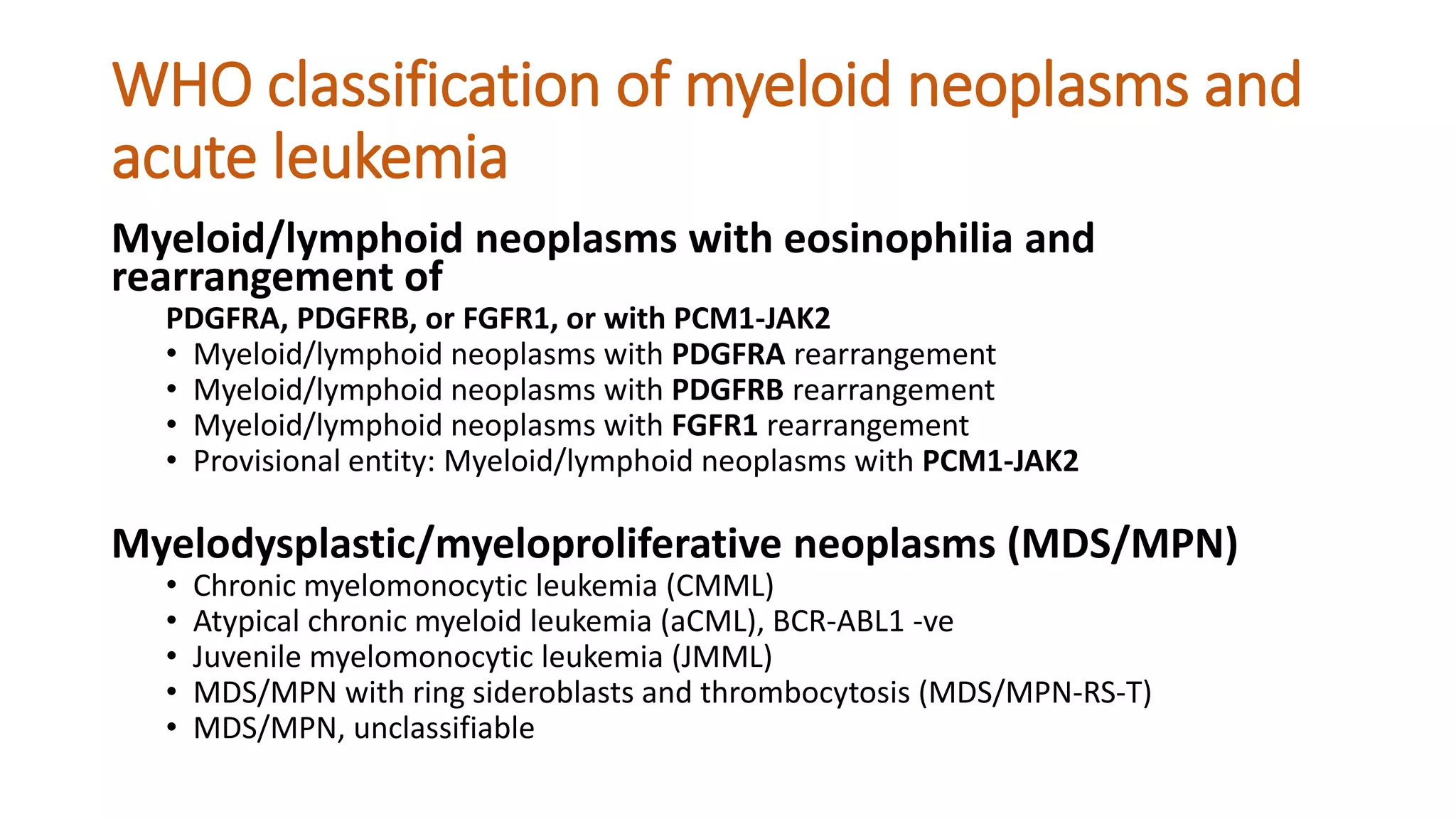 Recent updates in classification of mds and myeloid neoplasm | PPT