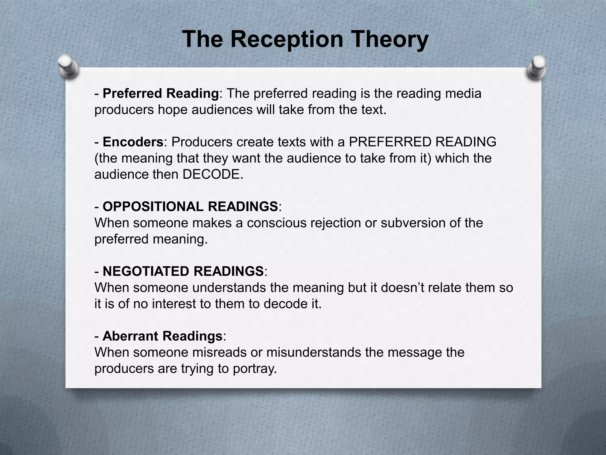 Reception theory | PPTX