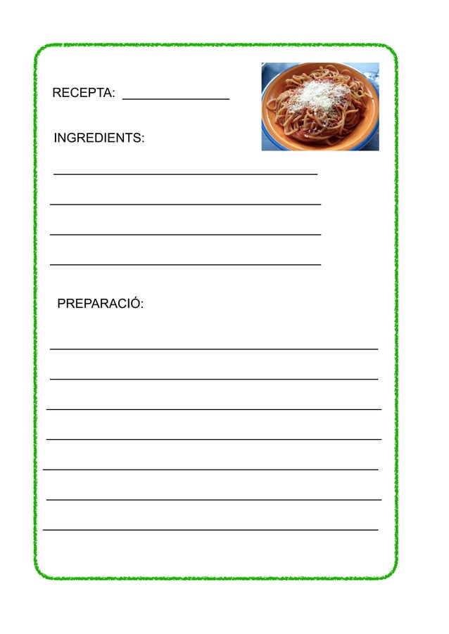 PLANTILLA PER FER UNA RECEPTA ORDENADA. | PDF