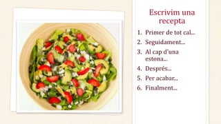 Fer una recepta: una amanida de primavera | PPTX