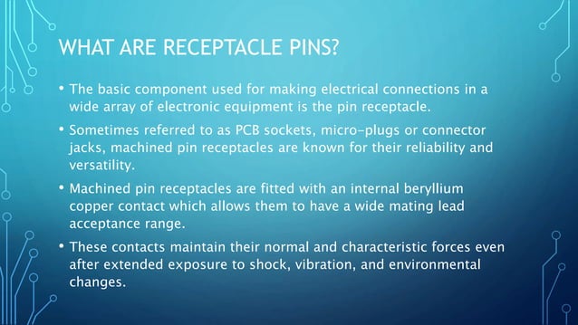Receptacle Pins | PPTX