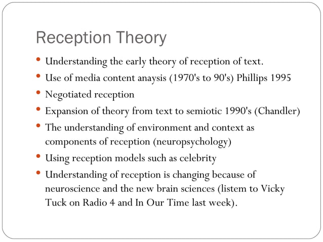 Reception Theory | PPT