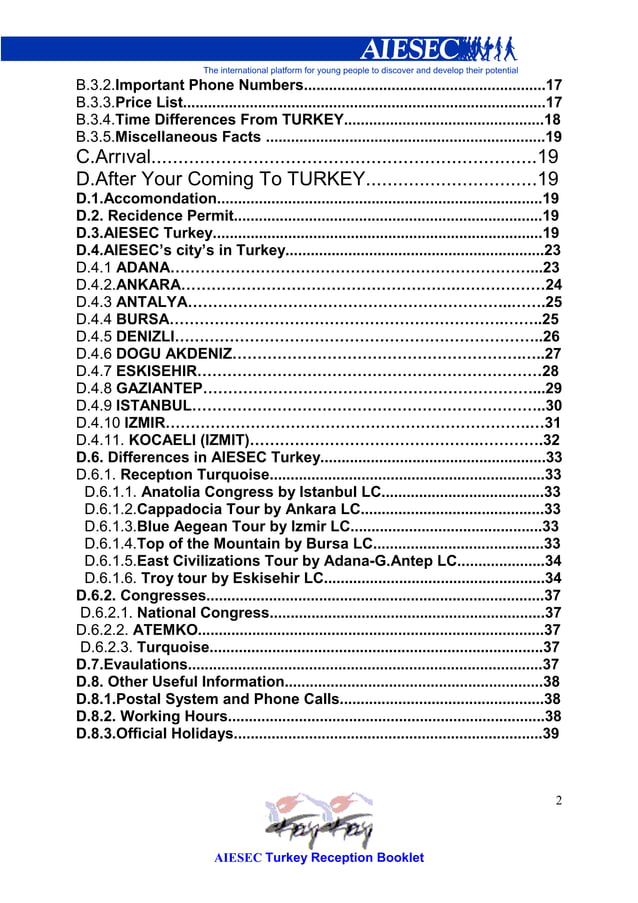 Reception booklet of_turkey | PDF