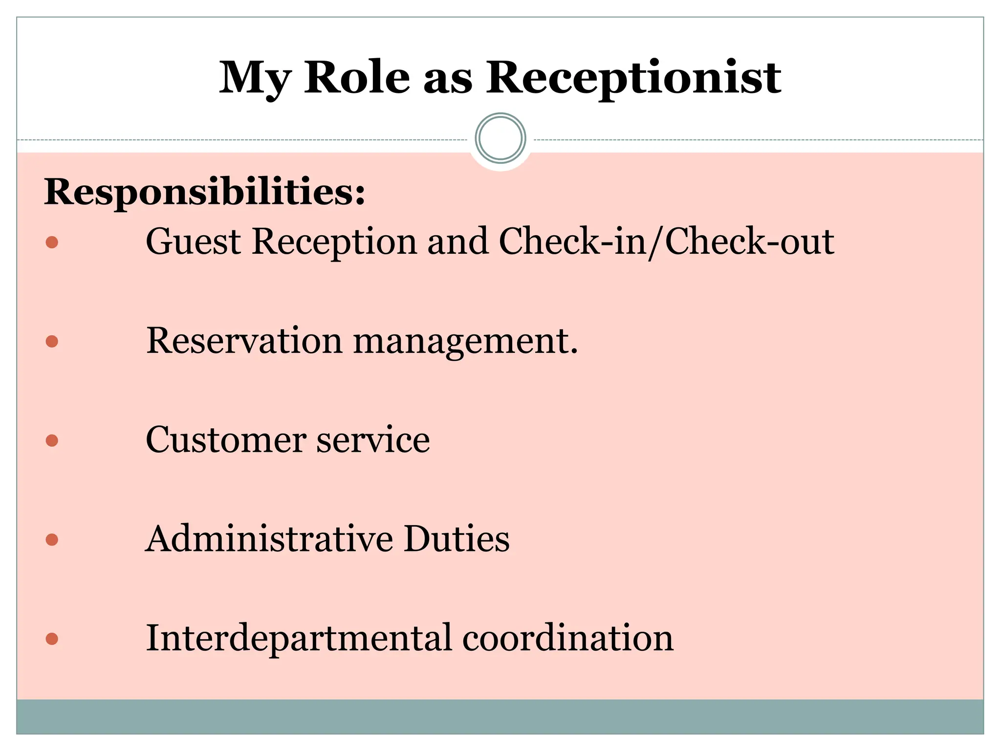 Receptionist internship report sample ppt.pptx
