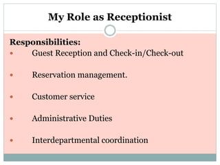 Receptionist internship report sample ppt.pptx